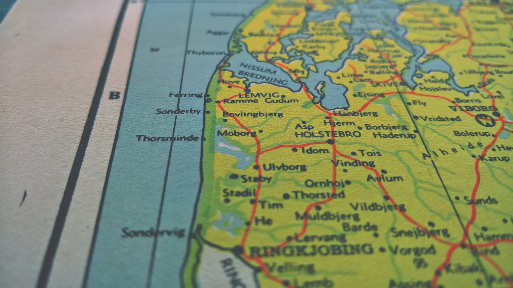 1941 Vintage Denmark Map