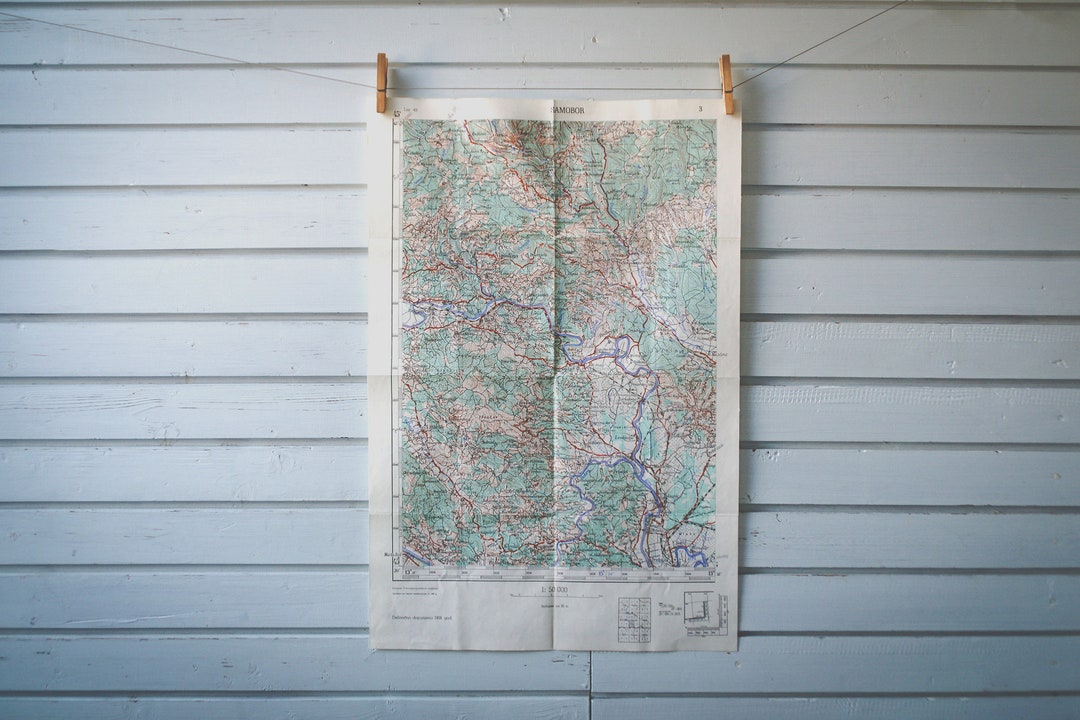 1959 Vintage Ozalj & Surroundings Map - Etsy