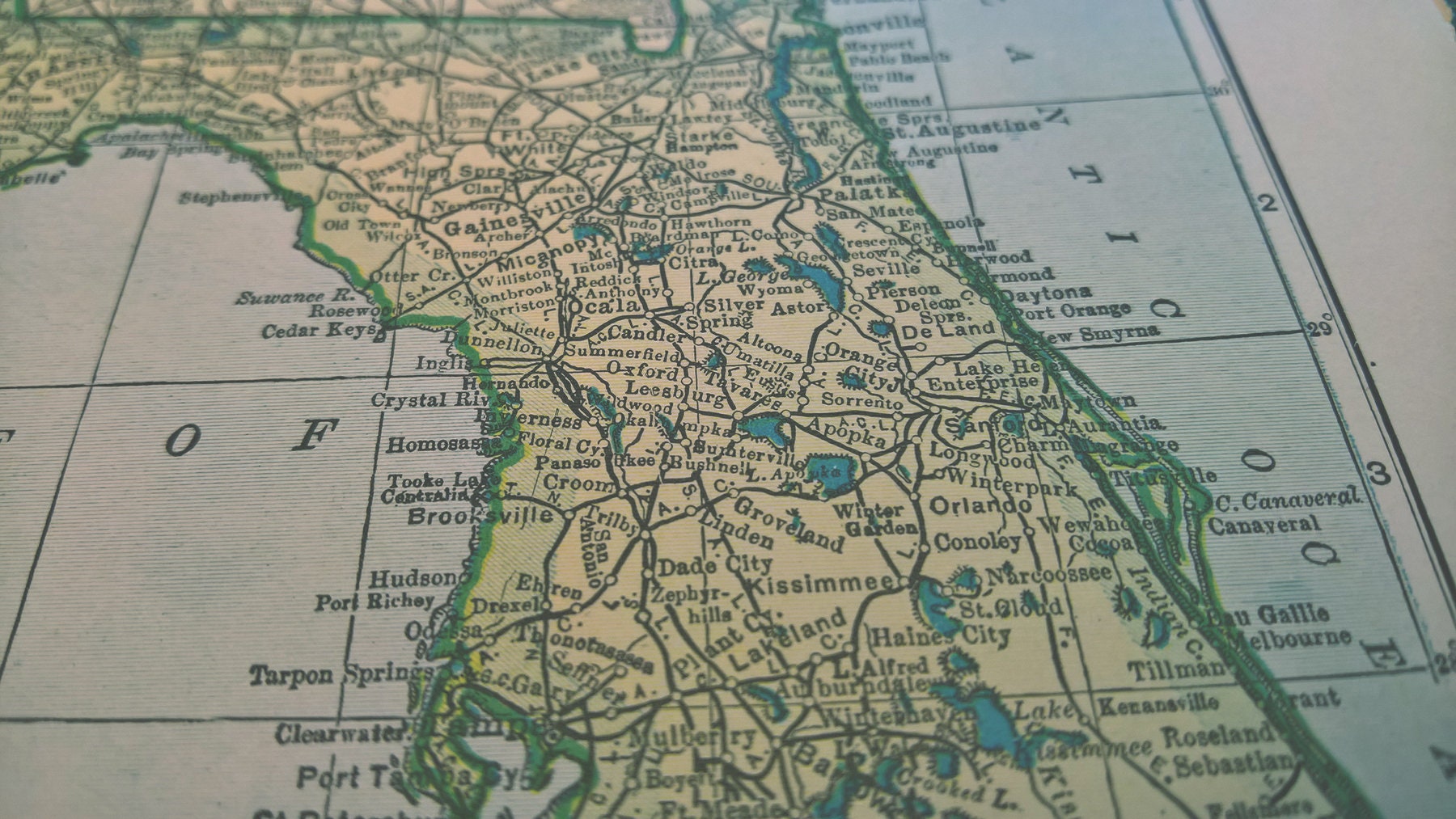 1925 Vintage Florida Map