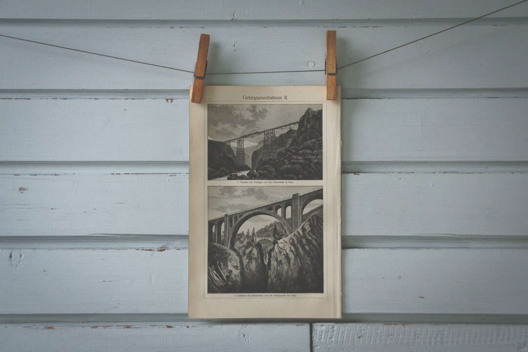 1907 Vintage Bridges Lithograph Illustration - Etsy