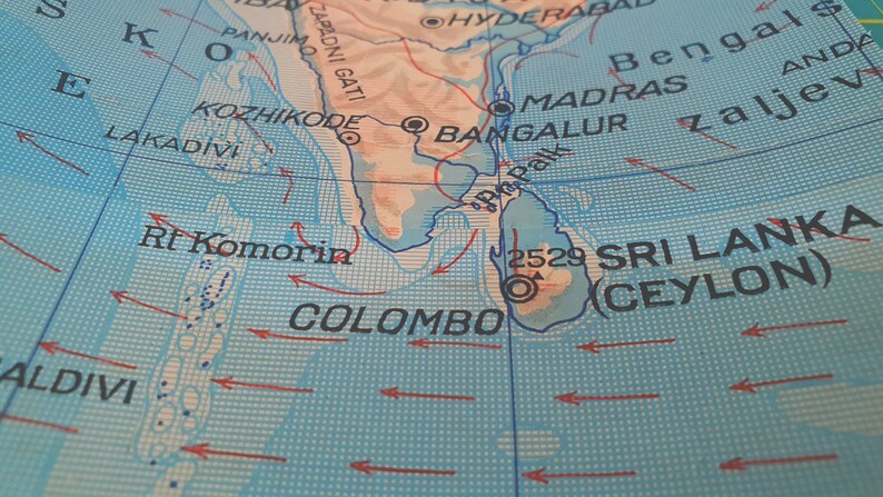 1981 Vintage Map of India - Etsy