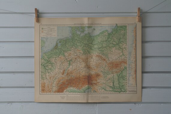 1901 Vintage Map of Germany | Etsy
