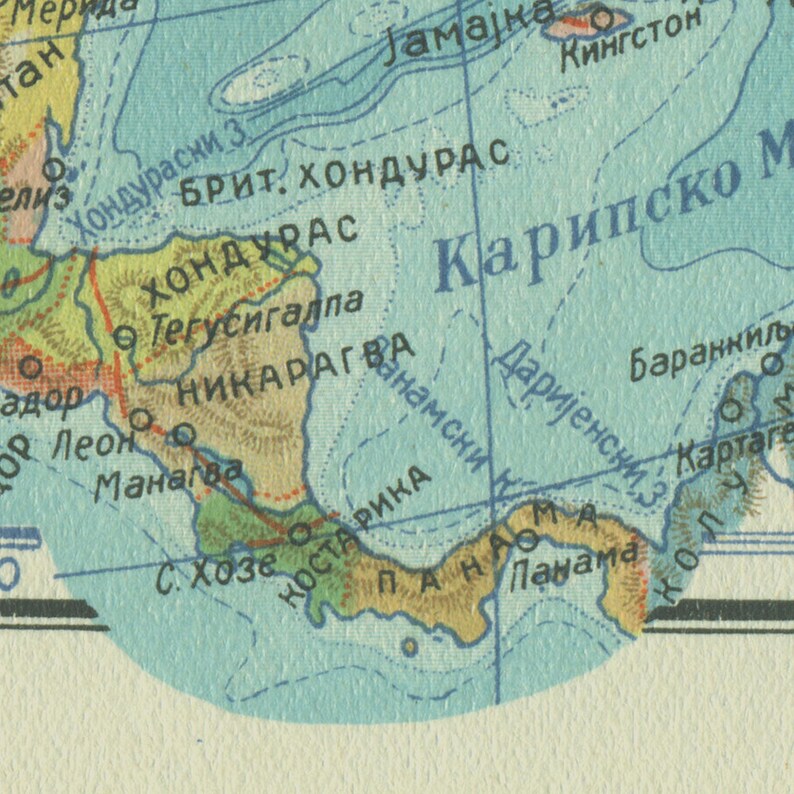 1937 Vintage North America Map | Etsy