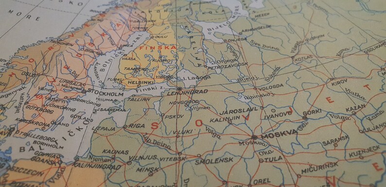 1956 Vintage Map of Europe - Etsy