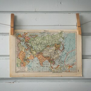 1936 Vintage Map of Asia - Etsy
