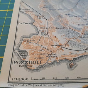 1911 Vintage Pozzuoli Map - Etsy