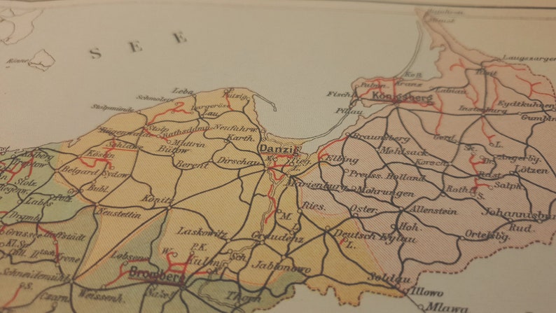 1907 Vintage Railways Map of Germany | Etsy