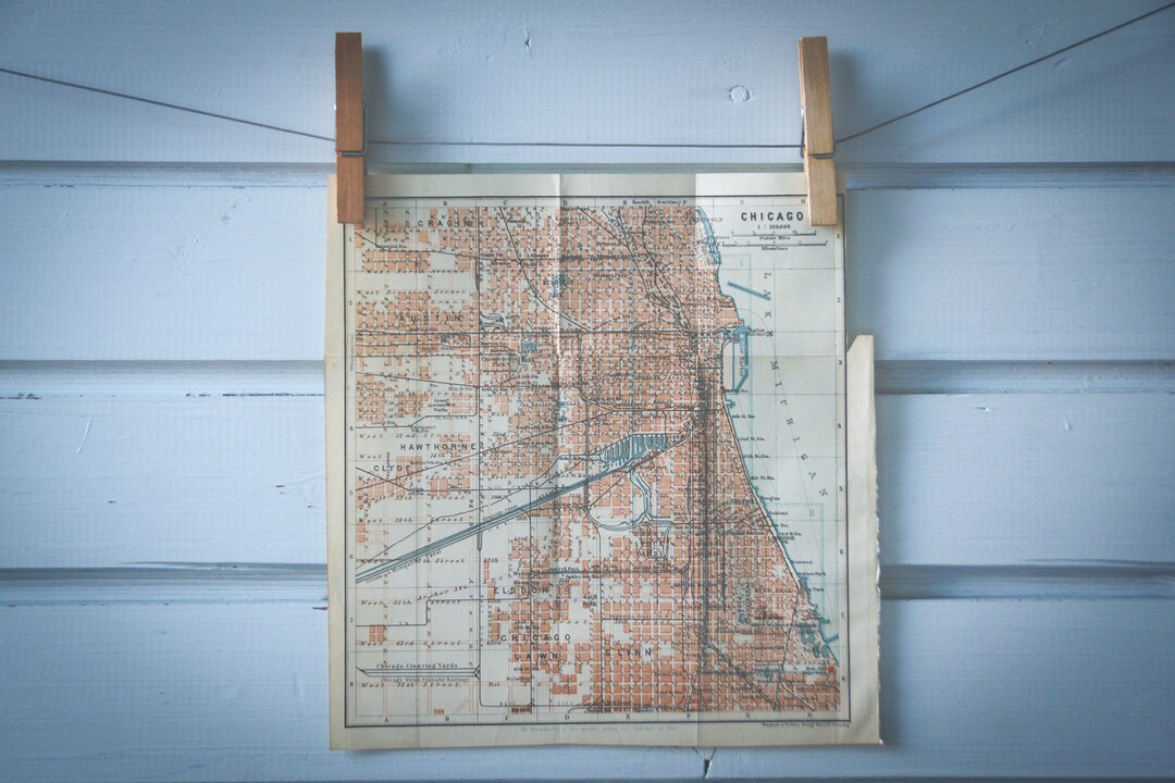 1905 Vintage Chicago Map - Etsy