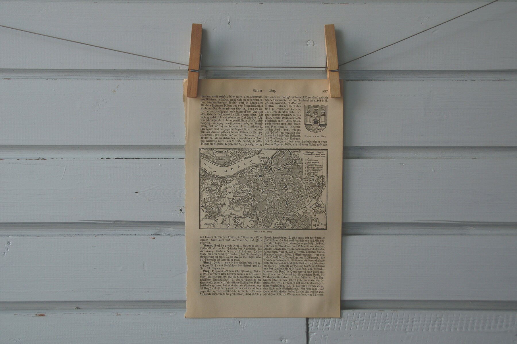 1907 Vintage Map of Linz | Etsy