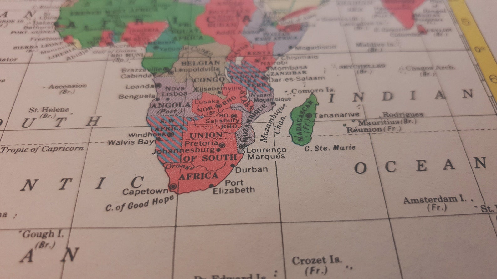 1957 Vintage Interwar Period Map of the World | Etsy