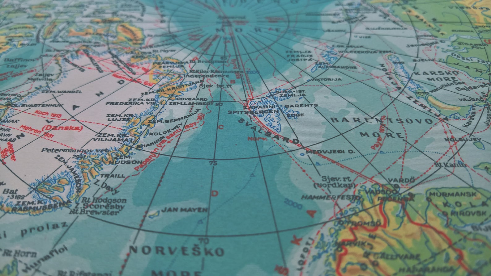 1956 Vintage Map of Arctic | Etsy