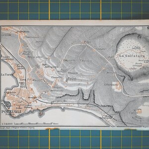 1911 Vintage Pozzuoli Map - Etsy