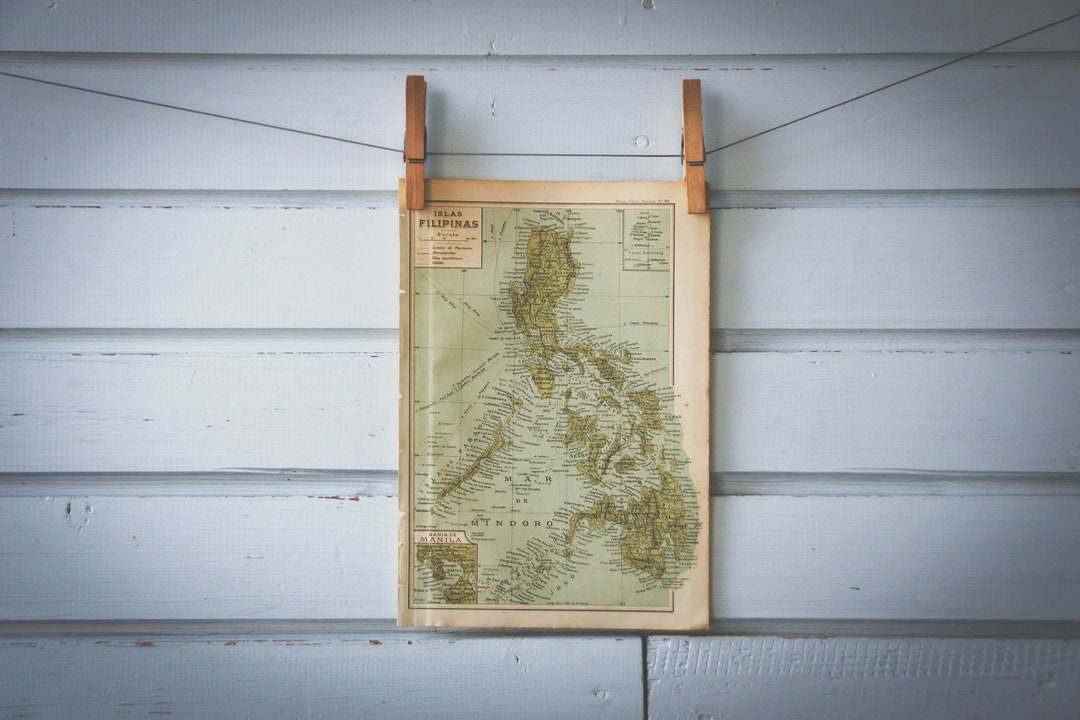 1928 Vintage Map of the Philippines - Etsy