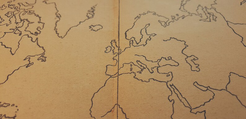 1920s Vintage World Blank Map - Etsy Israel