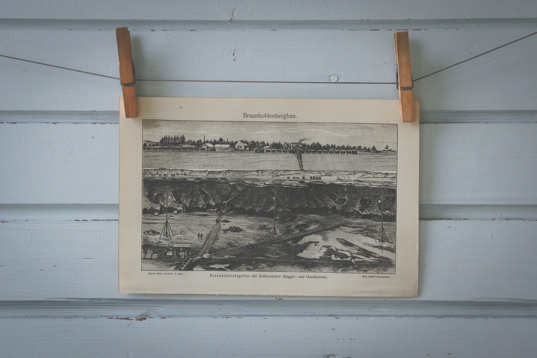 1907 Vintage Lignite Surface Mining Lithograph Illustration - Etsy