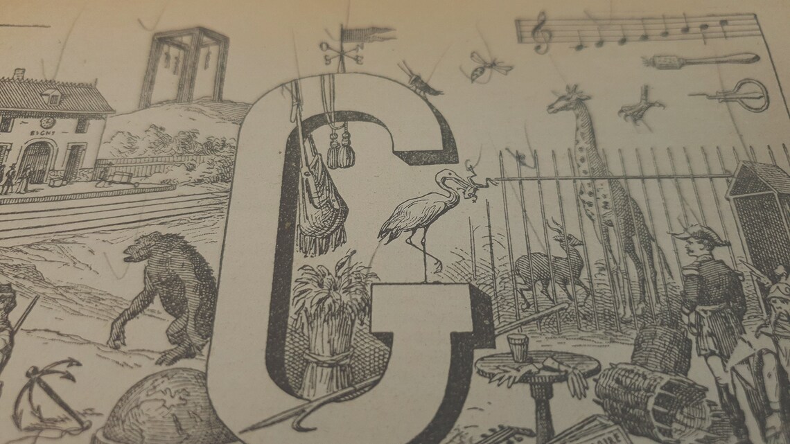 1922 Vintage Letter G Lithograph Illustration - Etsy