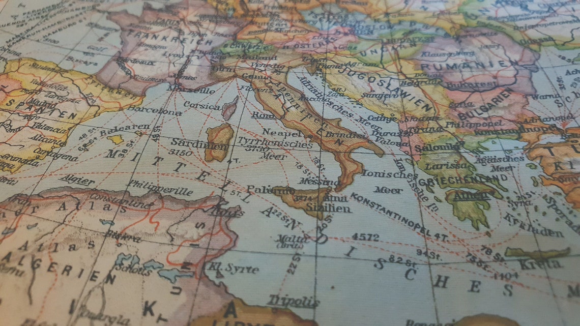 1932 Vintage Map of Europe | Etsy