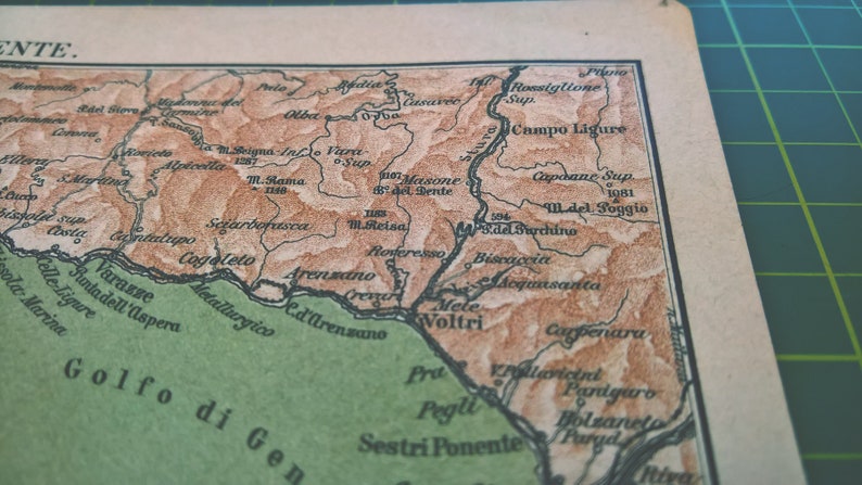1892 Vintage Map of Ligurian Sea Riviera | Etsy