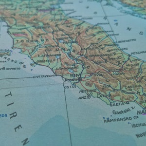 1951 Vintage Map of Italy - Etsy