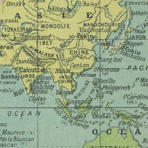 1913 Vintage World Map - Etsy
