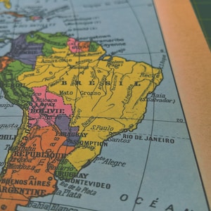 1956 Vintage Map of the Americas - Etsy