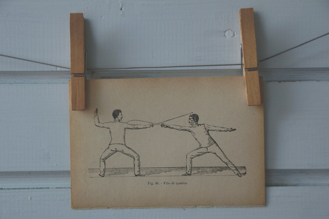 1917 Vintage Fencing Lithograph Illustration - Etsy