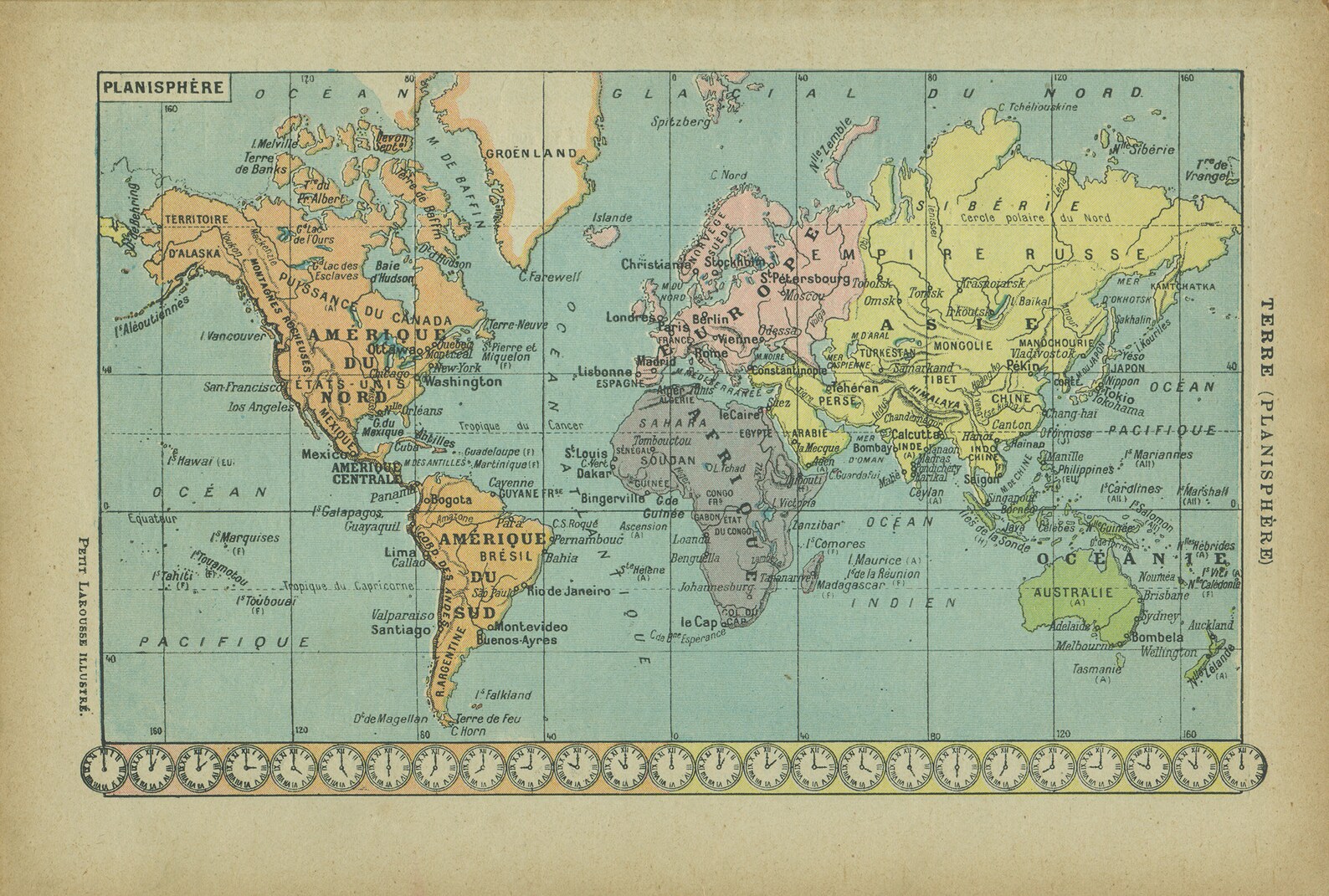 1913 Vintage World Map | Etsy