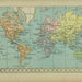 1913 Vintage World Map - Etsy