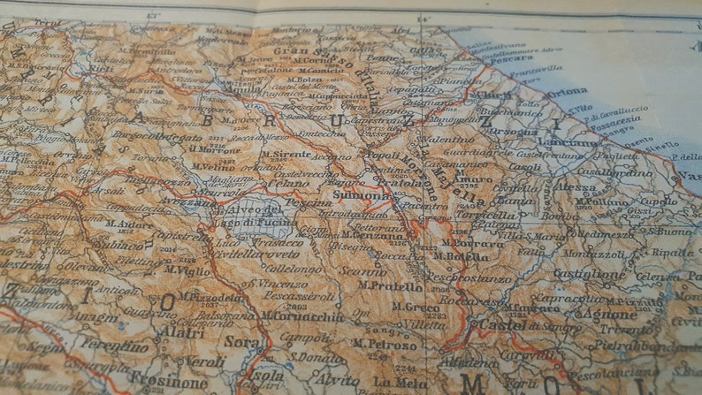 1911 Vintage Central Italy Map - Etsy