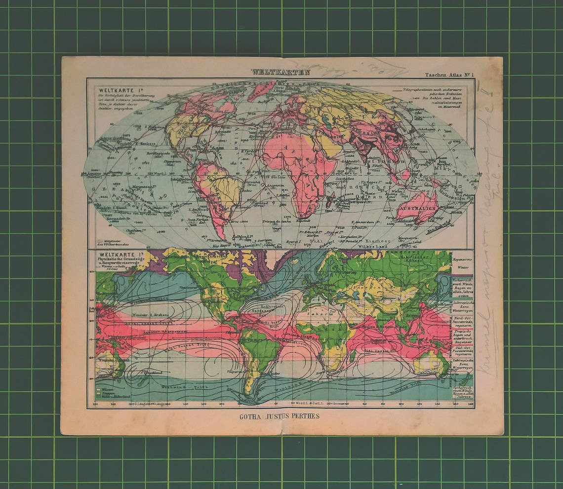 1931 Vintage World Map | Etsy