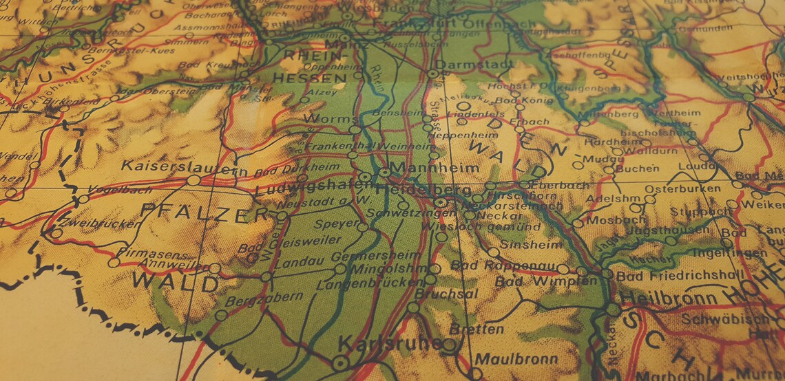 1950s Vintage Map of Germany | Etsy