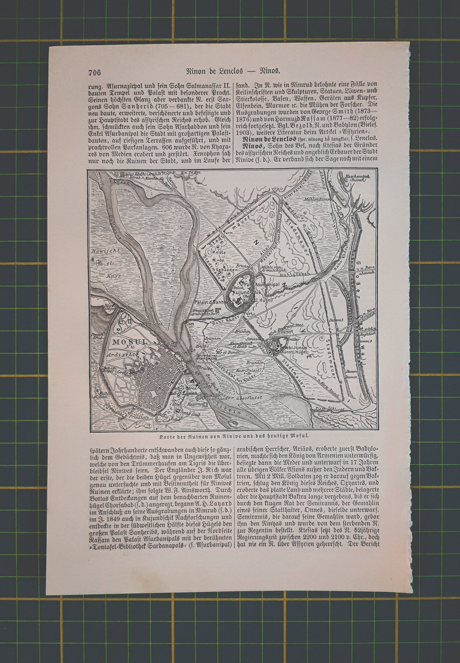 1907 Vintage Mosul & Nineveh Map - Etsy