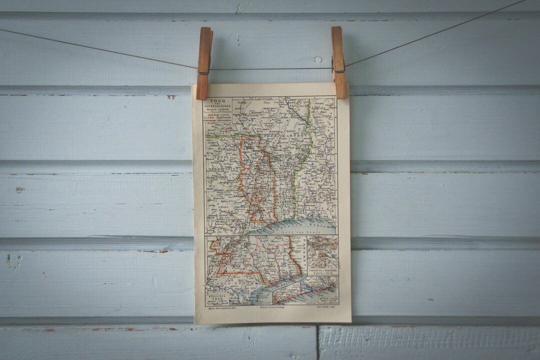 1907 Vintage Togo & Benin Map - Etsy