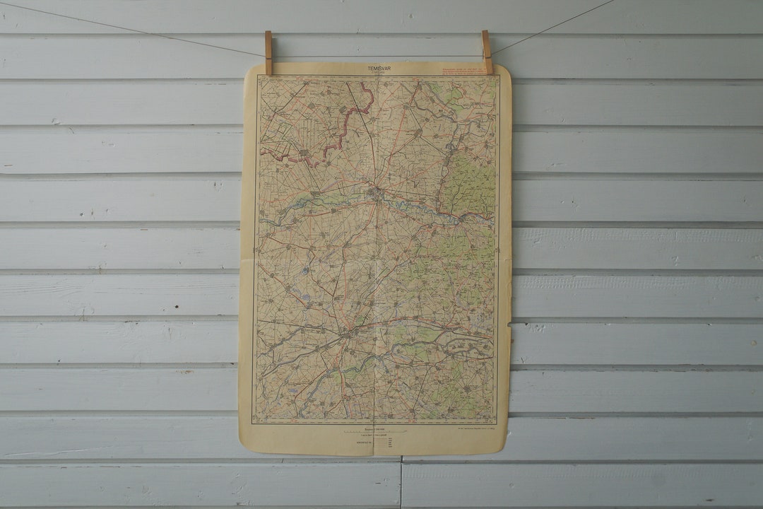 1950 Vintage West Romania Map - Etsy