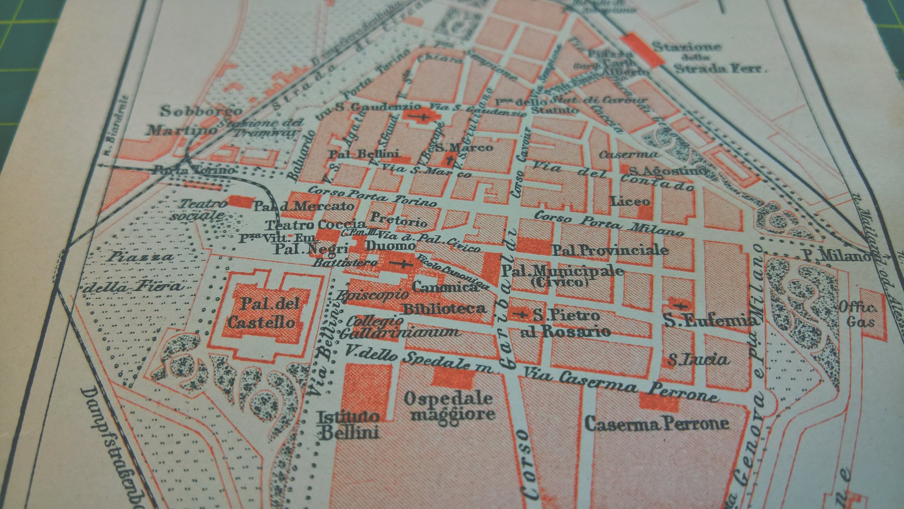 1892 Vintage Map of Novara