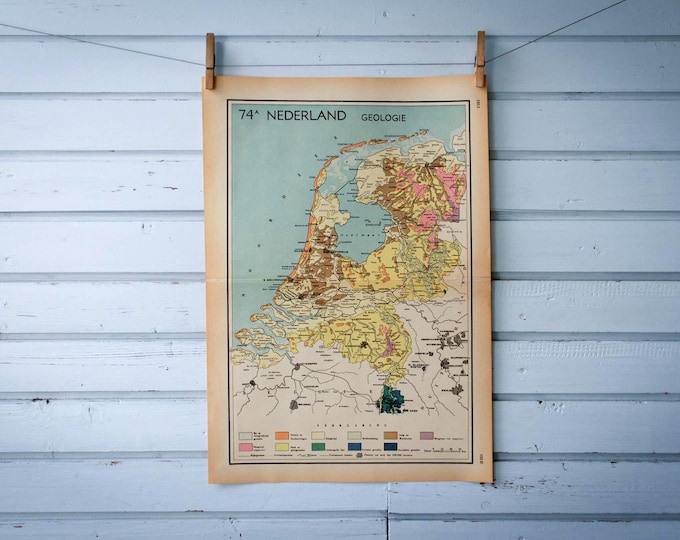 1941 Vintage Geology Map of the Netherlands - Etsy