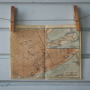 1904 Vintage Map of Detroit - Etsy
