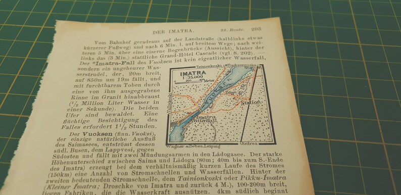 1912 Vintage Imatra Map - Etsy