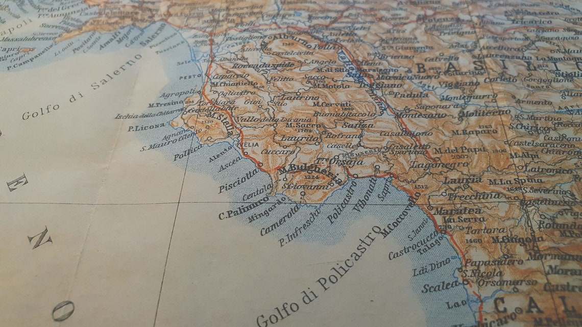 1911 Vintage Central Italy Map - Etsy