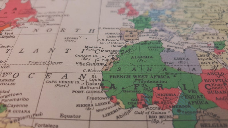 1957 Vintage Interwar Period Map of the World - Etsy