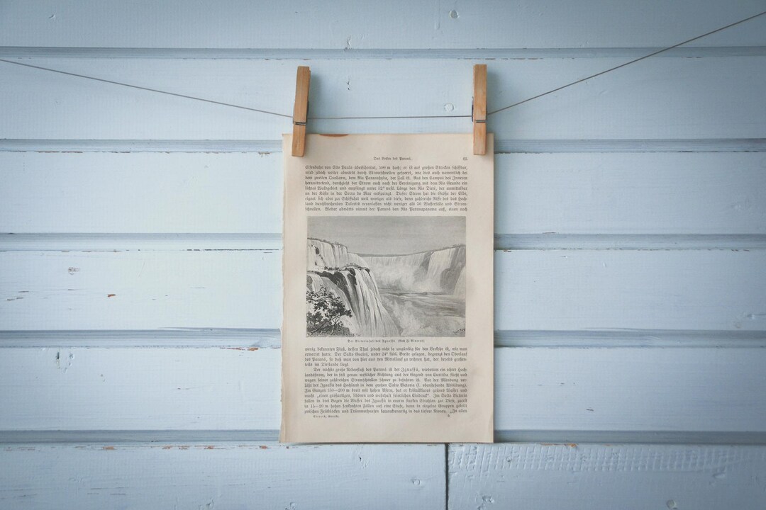 1897 Vintage Iguazu Falls Lithograph Illustration - Etsy