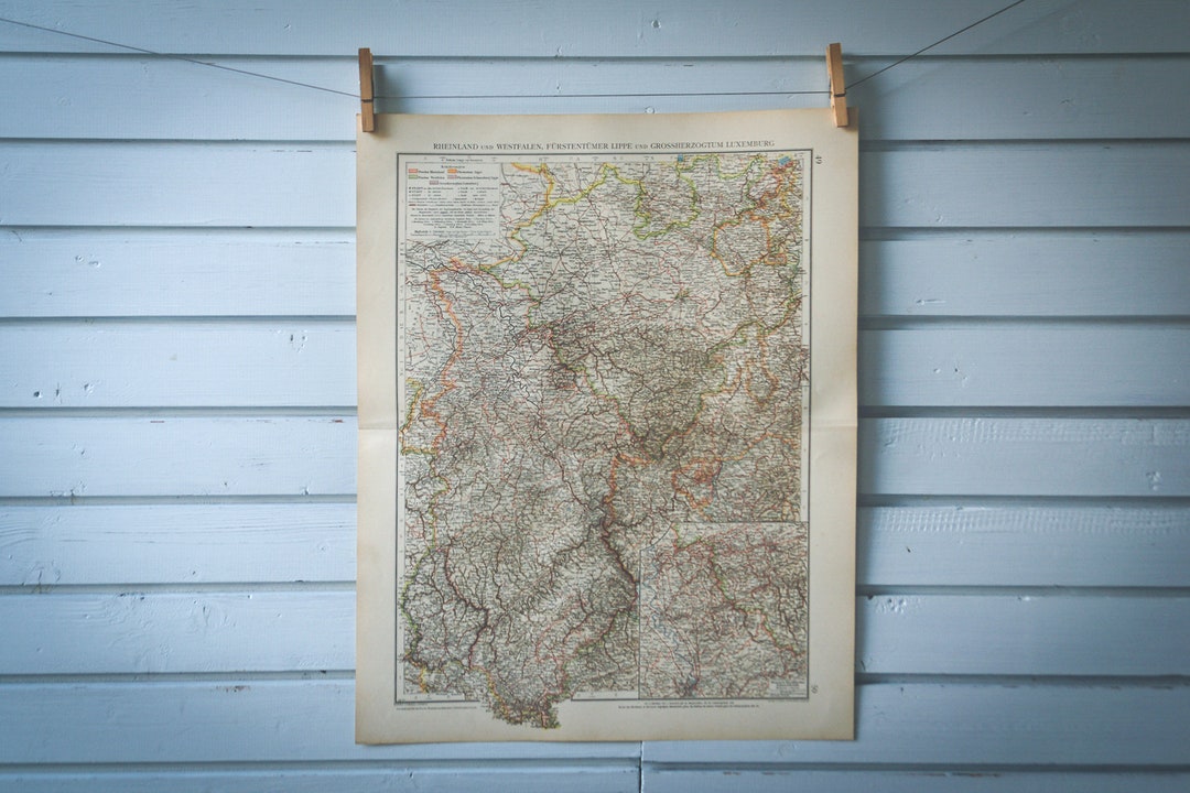 1901 Vintage West Germany Map - Etsy