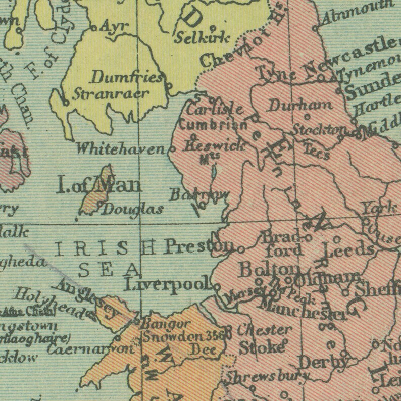 1946 Vintage United Kingdom & Ireland Map | Etsy
