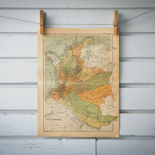 Vintage Maps of Colombia - Etsy UK