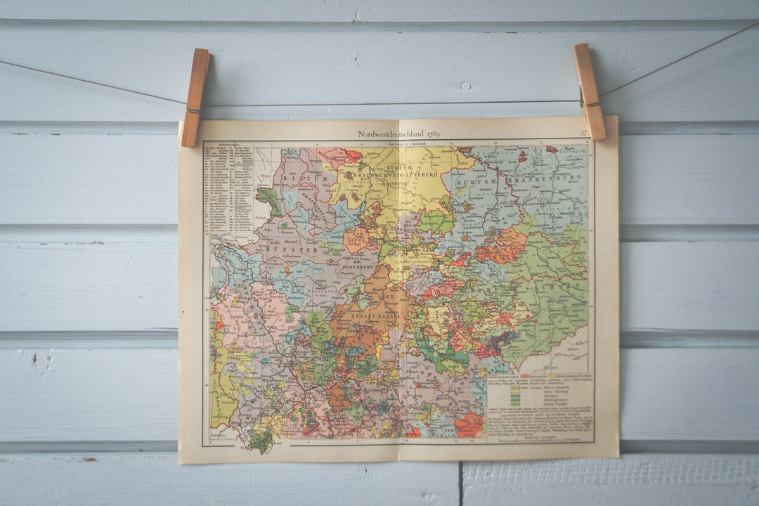 1908 Vintage Map of Northwestern Germany in Late 18th Century - Etsy