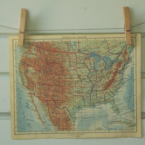 1951 Vintage USA Map - Etsy