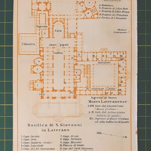 1908 Vintage Plan of the Lateran Basilica - Etsy