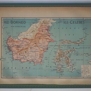 1941 Vintage Map of Borneo - Etsy