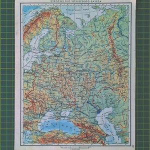 1951 Vintage Map of Russia - Etsy