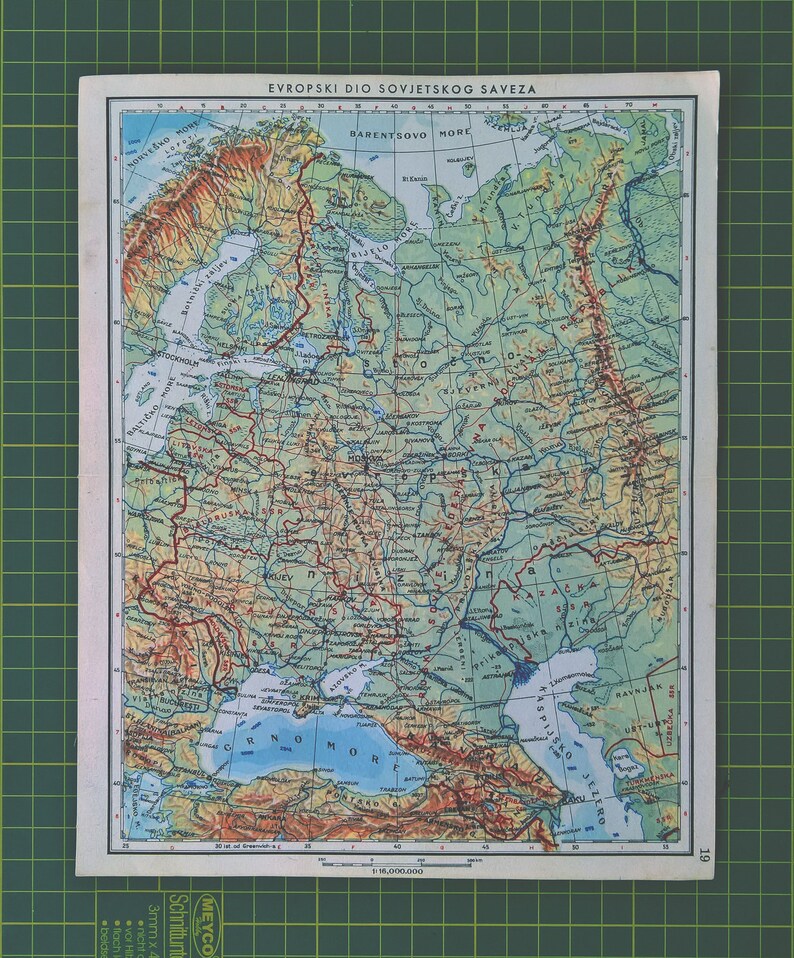 1951 Vintage Map of Russia | Etsy
